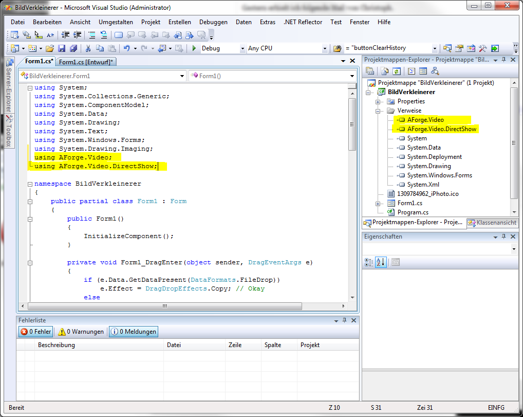 Dlls in Visual Studio C# Projekte einbinden | code-bude.net
