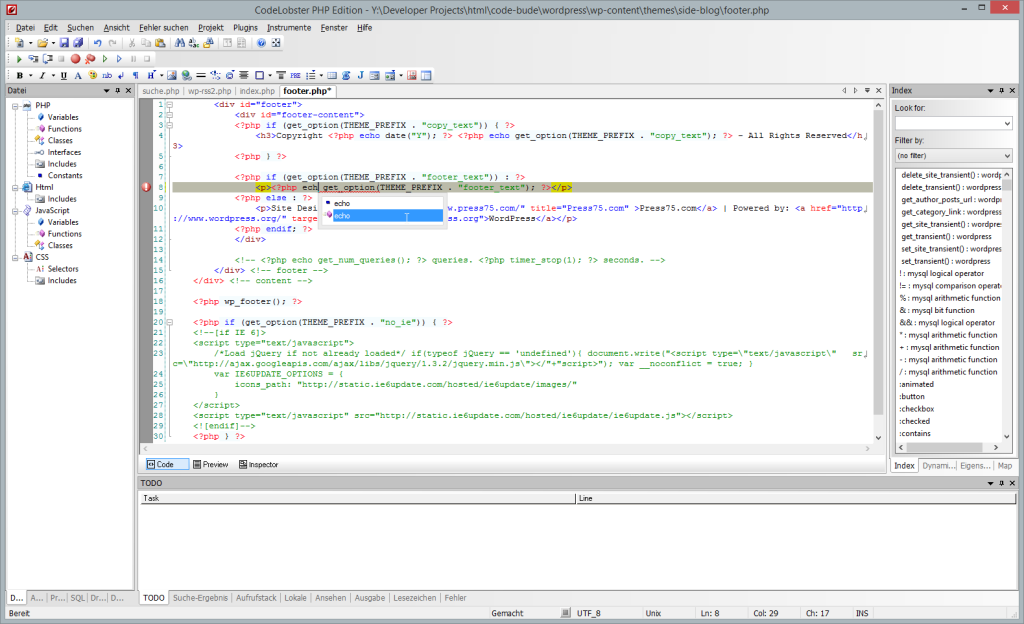 Kostenlose PHP-IDE CodeLobster im Schnellcheck | code-bude.net